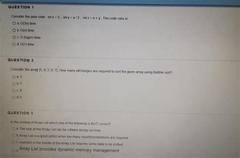 Solved Question 1 Consider The Java Code Int X 5 Int Y