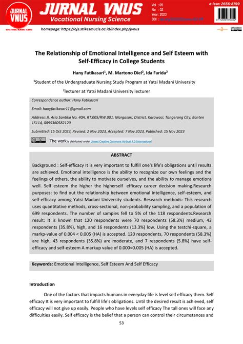 Pdf The Relationship Of Emotional Intelligence And Self Esteem With