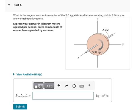 Solved What Is The Angular Momentum Vector Of The Chegg