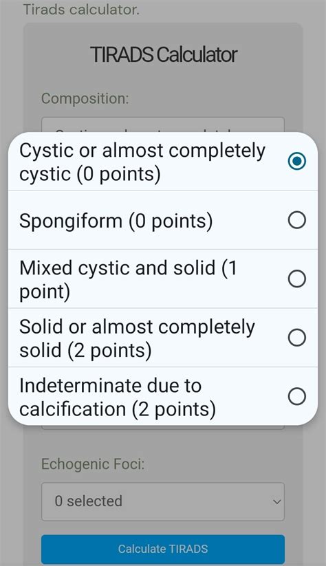 How To Use The Tirads Calculator Tirads Calculator