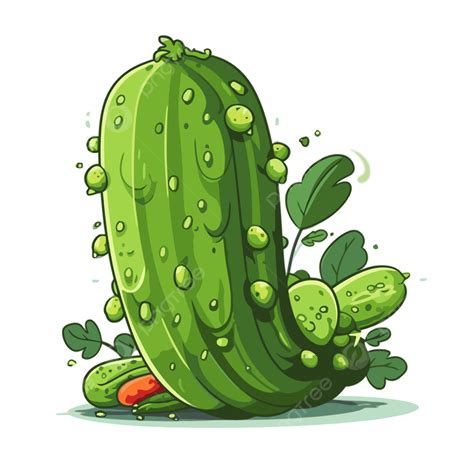 Cornicopia Clipart Cartoon Vector Illustration Of A Green Cucumber