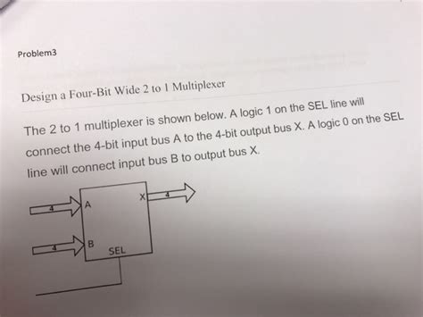 Solved Design A Four Bit Wide 2 To 1 Multiplexer The 2 To 1