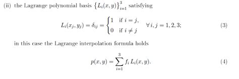 Solved The Lagrange Polynomial Basis {l I X Y } I 1 3