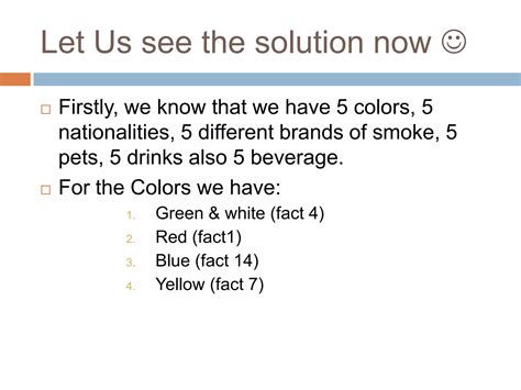 Einstein Riddle Solution Ppt