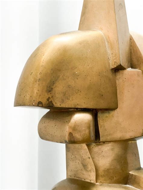 Mid Century Cubist Bronze Sculpture Abstract Att Straesser Henry