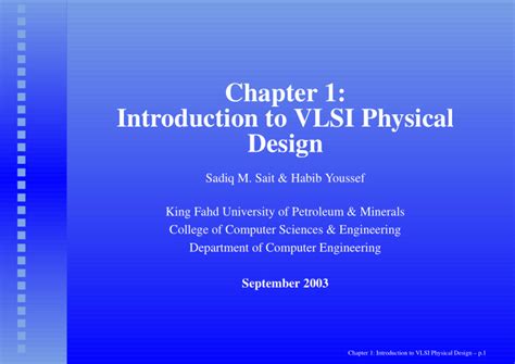 PPT Chapter 1 Introduction To VLSI Physical Design Sadiq M Sait