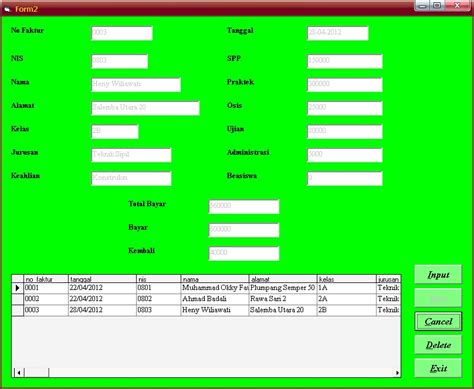 visual basic form spp lanjutan form siswa ~ adam khamarullah
