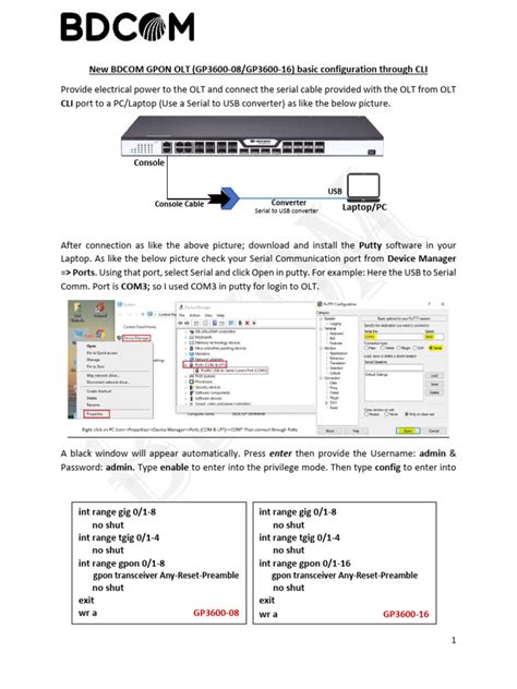 Basic Fttx Gpon Configuration Pdf Ip Address Computer Architecture
