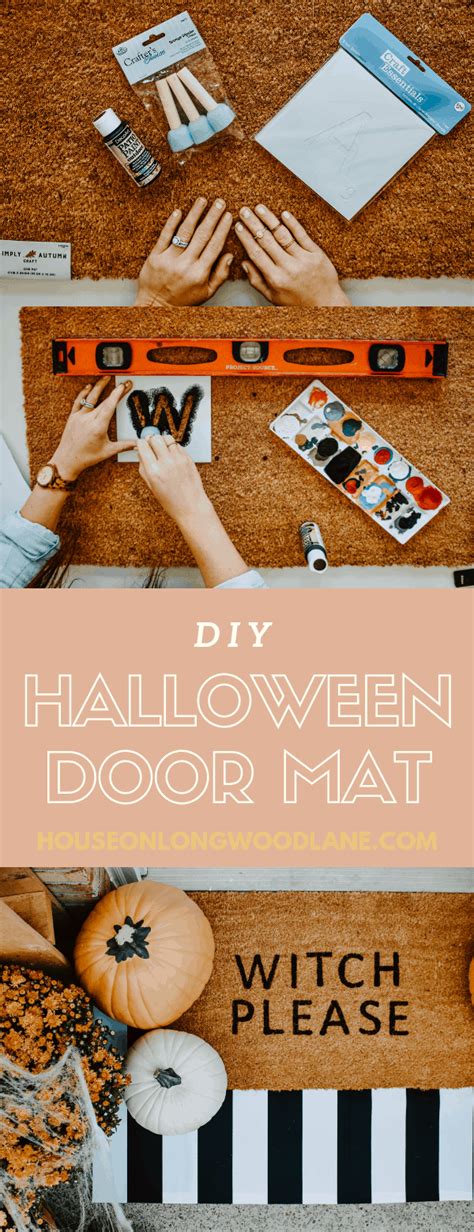 Diy Halloween Door Mat Front Porch House On Longwood Lane