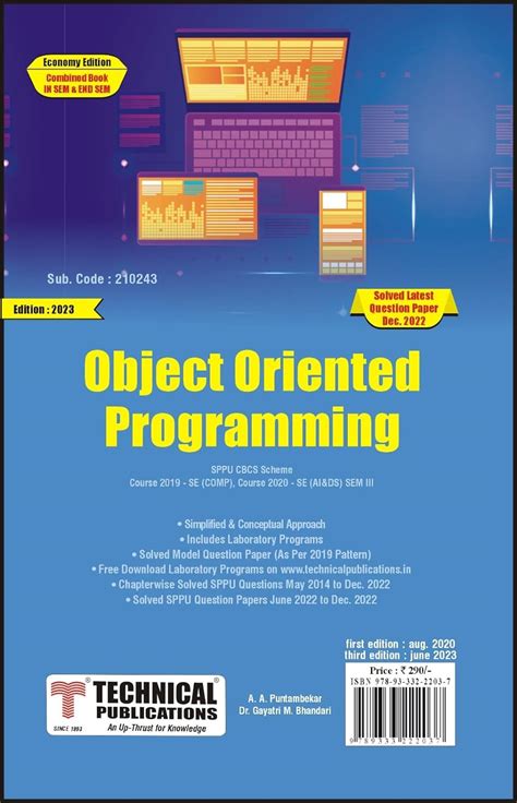 Object Oriented Programming For Sppu 19 Course Se I Comp 210243
