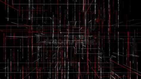 Red Color Digital Matrix Background With And Binary Codes Stock Video Video Of System Future