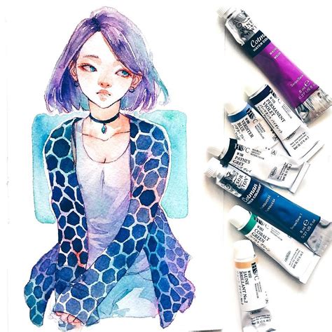 Girl Drawing Watercolor Free Download On Clipartmag
