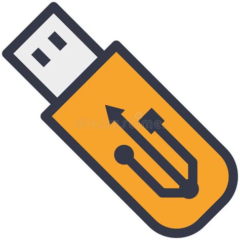 Portable Usb Flash Connector Device Flat Vector Icon Stock Illustration Illustration Of Memory