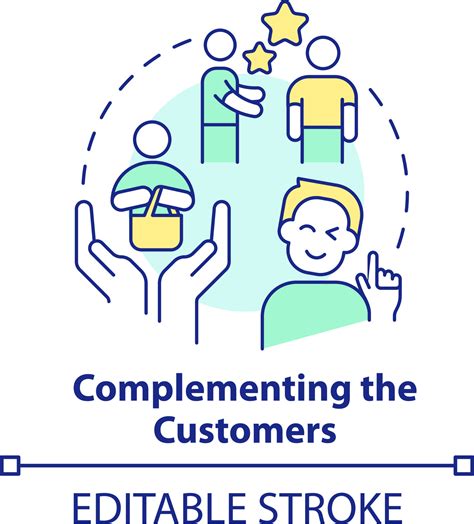 Complementing Customers Concept Icon Marketing Campaign Abstract Idea Thin Line Illustration
