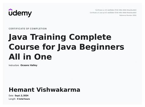 Completed Java Programming Course Hemant Vishwakarma Posted On The