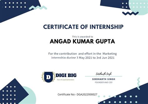 Angad Kumar Gupta On Linkedin Internship Digibig Marketing