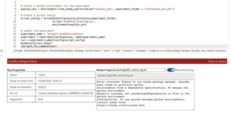 Unable To Run Conda Package Manager Azureml Uses Conda To Provision
