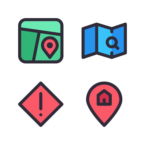 Maps Navigation Icons Set Map Search Map Warning Pin Home Perfect For Website Mobile App