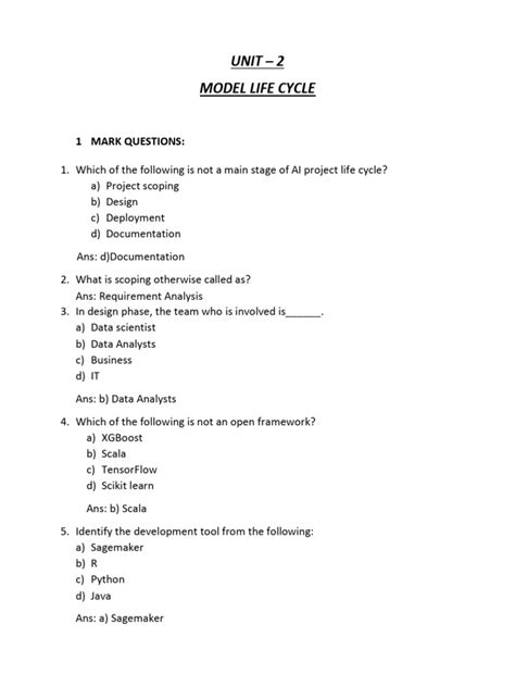 Unit 2 Model Life Cycle Pdf