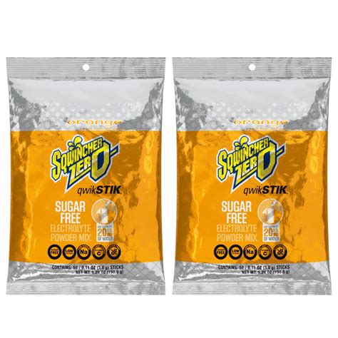 Sqwincher Zero Qwik Stik Sugar Free Electrolyte Powdered Beverage Mix Count Bag Pack