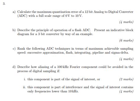 Solved 3 ﻿a ﻿calculate The Maximum Quantisation Error Of A