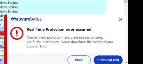 real time protection error occurred malwarebytes 5 for windows