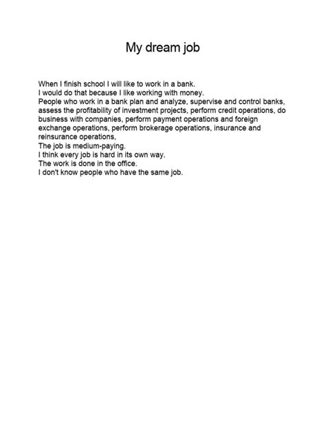my dream job pdf