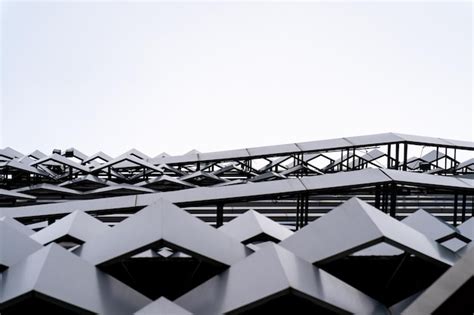 Premium Photo Modern Aluminium Composite Material Architecture Gray Color And Hexagon Shape