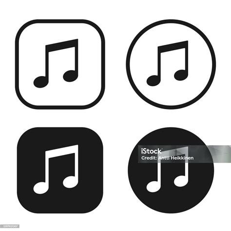 참고 벡터 아이콘 컬렉션입니다 악보 기호입니다 노래 멜로디 기호 응용 프로그램 및 웹 인터페이스 버튼 실루엣 이미지 0명에 대한 스톡 벡터 아트 및 기타 이미지 Istock