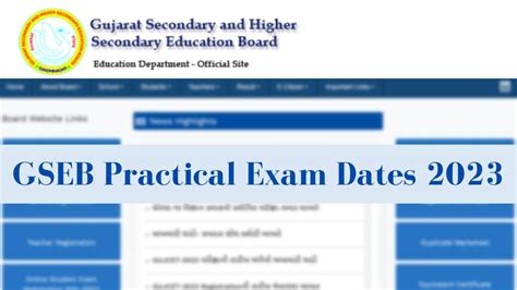 Gseb Practical Time Table 2023 Check Gujarat Board Class 12th Practical Exam Date Sheet At