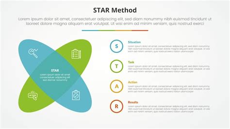 4 포인트 목록과 평평한 스타일을 가진 X 모양의 둥근 모양의 슬라이드 프레젠테이션을위한 Star 방법 인포그래픽 개념 무료 벡터