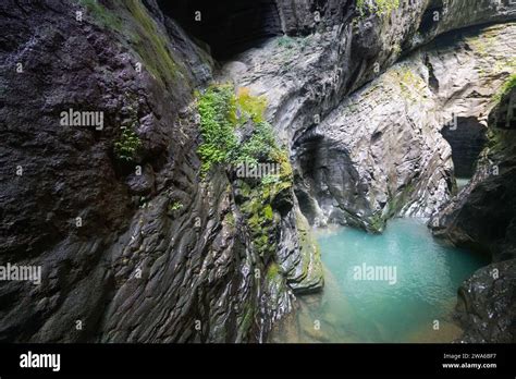 Karst Terrain Features There Are Fast Streams And Small Pools In The