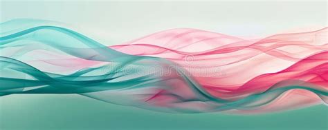 A Stunning Gradient Wave Pattern With Smooth Undulating Curves Transitioning From Teal To Pink