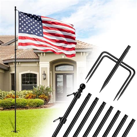 Zmtech 10 Ft Flag Pole In Ground Heavy Duty Flag Pole