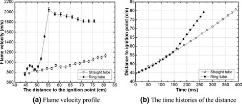Velocity Profile And The Time Histories Of The Distance To The Ignition