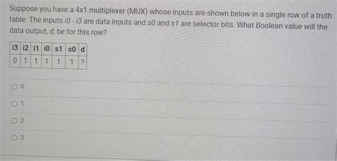 Answered Suppose You Have A 4x1 Multiplexer Bartleby
