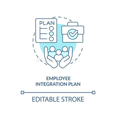 Employee Integration Plan Turquoise Concept Icon Stock Vector Illustration Of Editable Linear
