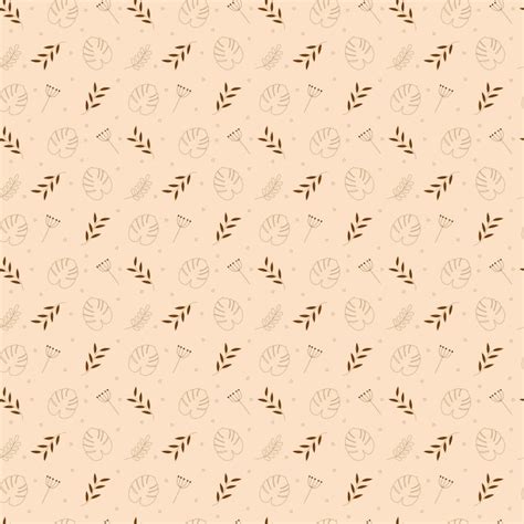 Premium Vector Simple Vintage Pattern Small Black Flowers Leaves And Dots Light Beige