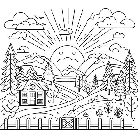 41 Paisaje Para Colorear Gratis Desde Las Montañas Hasta El Mar