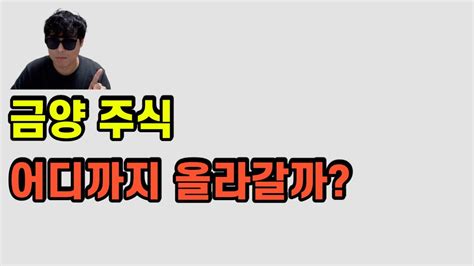 금양 주식 어디까지 올라갈까 단기관점 주식 차트분석 Youtube
