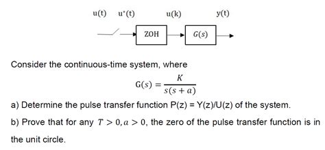 Solved Consider The Continuous Time System Where