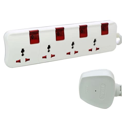Multi Outlet Extension Sockets Ms 4x2pe 4 Switches Illuminated