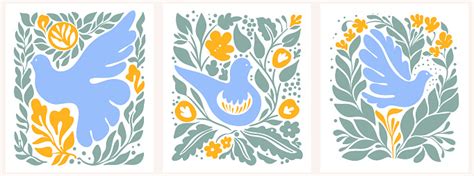 추상 세트 그려진 벡터 그래픽 그려진 그림 비둘기 그루비 Y2k 배경 트렌디한 복고풍 사이키델릭 2000년대 스타일의 벡터 포스터 미적 히피 만나고 귀여운 디자인 1960