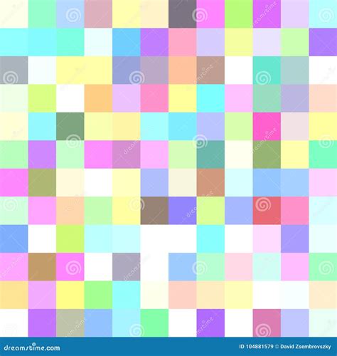 Geometrical Abstract Square Mosaic Background Vector From Squares In Colorful Tones Stock