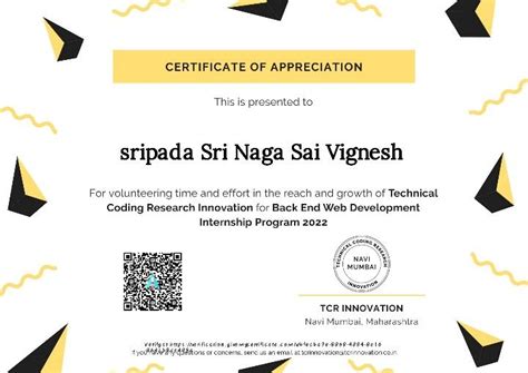 Sri Naga Sai Vignesh Sripada On Linkedin Tcrinnovation Internship Webdevelopment