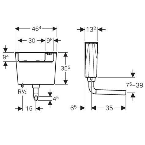 Geberit Low Height Furniture Cistern With Pneumatic Actuation White