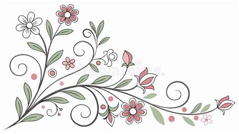 Floral Corner Design Decorative Element And Botanical Border Vector Design Generative Ai Stock