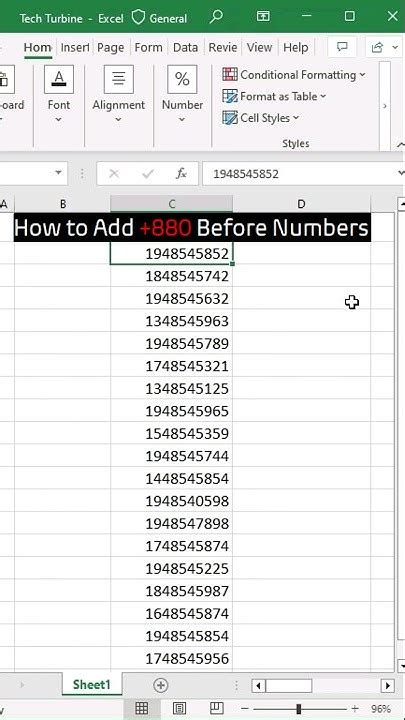 How To Add 880 Before Numbers Shorts Excel Exceltips Exceltutorial