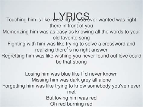 PPT RED BY TAYLOR SWIFT PowerPoint Presentation Free Download ID