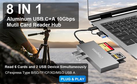 8 In 1 Cfexpress Type B Card Reader With 2 Usb3 2 Gen 2 10gbps Usb Candusb A 2 In 1